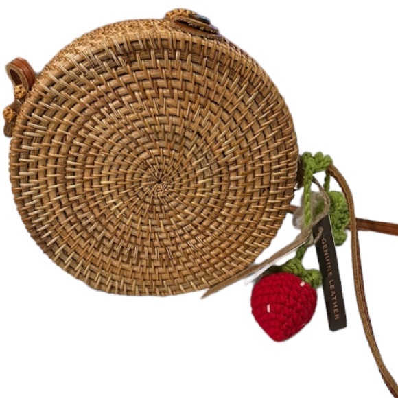Handcrafted In Vietnam | Bags | Handwoven Round Rattan Bag Straw Bag ...
